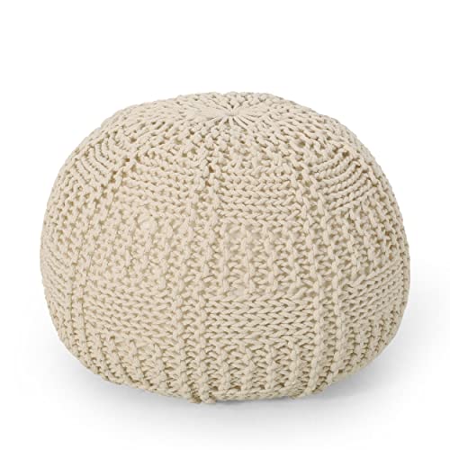 Christopher Knight Home Hortense Pouf, Ivory