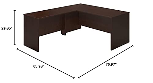 Bush Business Furniture Series C Elite 66W x 30D Desk Shell with 48W Return in Mocha Cherry