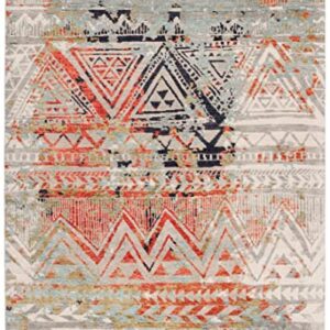 SAFAVIEH Samarkand Collection 9' x 12' Red/Green SRK180Q Hand-Knotted Boho Tribal Distressed Premium Wool Living Room Dining Bedroom Area Rug