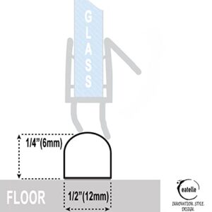 eatelle 1/2" Wide x 1/4" Clear Acrylic Frameless Shower Dam / Threshold 36 Inch Long Splash Guard Profile Half Round Splash Protection Water Repellent Bath Attachment Semicircular Water Repellent