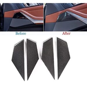 PCEYES Compatible with BMW X5 X7 G05 G07 Real Carbon Fiber Inner Door Panel Decoration Stickers Car Interior Modification Accessories