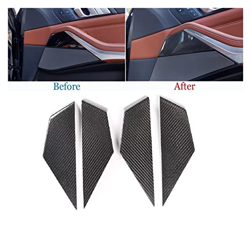 PCEYES Compatible with BMW X5 X7 G05 G07 Real Carbon Fiber Inner Door Panel Decoration Stickers Car Interior Modification Accessories