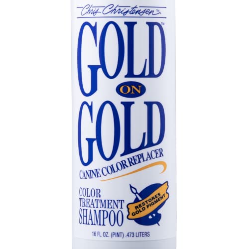 Chris Christensen Gold on Gold Color Treatment Dog Shampoo, Groom Like a Professional, 16 oz