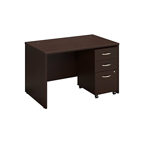 Bush Business Furniture Series C Elite 48W x 30D Desk Shell with 3 Drawer File in Mocha Cherry