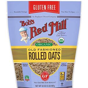 Bob's Red Mill Gluten Free Organic Old Fashioned Rolled Oats, 2 LB (Pack of 3)