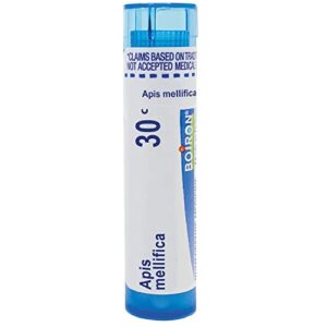 boiron apis mellifica 30c, 80 pellets, homeopathic medicine for insect bites