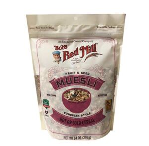 bobs red mill new european hot or cold cereal museli 14oz, 1 pack (fruit & seed)