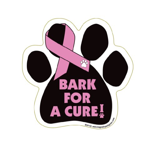 Pet Gifts USA Bark For A Cure - Breast Cancer Paw Support Ribbon Car Truck & Mailbox Magnet