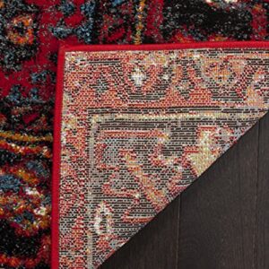 SAFAVIEH Vintage Hamadan Collection 5'3" x 7'6" Red / Multi VTH211A Oriental Traditional Persian Non-Shedding Living Room Bedroom Dining Home Office Area Rug