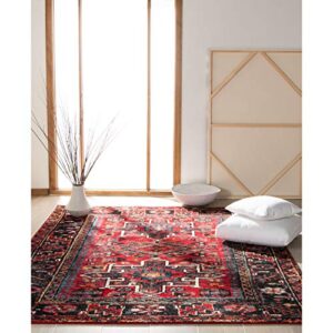 SAFAVIEH Vintage Hamadan Collection 5'3" x 7'6" Red / Multi VTH211A Oriental Traditional Persian Non-Shedding Living Room Bedroom Dining Home Office Area Rug