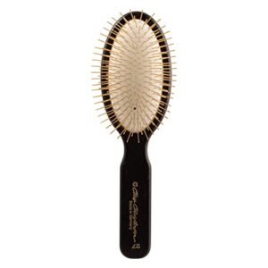 chris christensen 27mm pin dog brush, gold series, groom like a professional, gold-plated stainless steel pins, perfect for fragile coats, 30% more pins, ground and polished tips