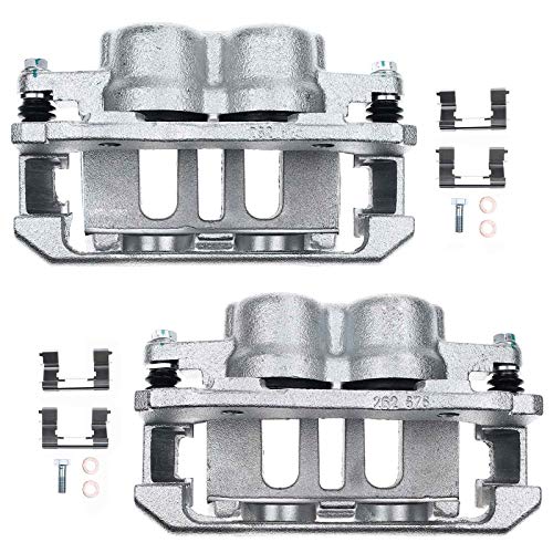 A-Premium Front Disc Brake Caliper Assembly with Bracket Compatible with Select Ford, Lincoln and Mercury Models - Crown Victoria/Town Car/Grand Marquis 2003-11, Marauder 2003-2004, 4.6L, 2-PC Set