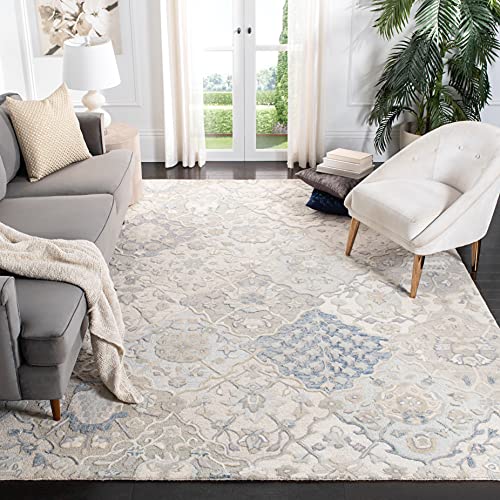 SAFAVIEH Glamour Collection 5' x 8' Grey/Blue GLM622F Handmade Premium Wool Area Rug