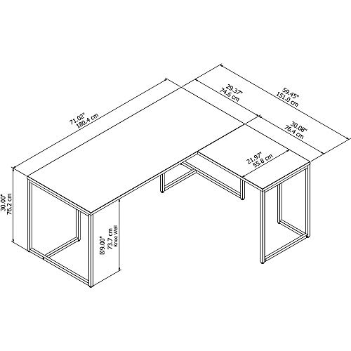 Bush Business Furniture Method Home Office Desk, 72W, White