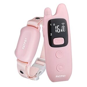 patpet dog shock collar with remote – waterproof dog training collar for small medium large dogs with beep, vibration and 16 static levels shock