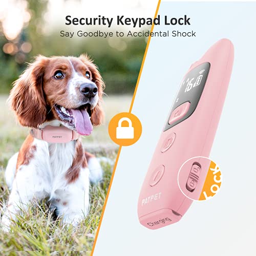 PATPET Dog Shock Collar with Remote - Waterproof Dog Training Collar for Small Medium Large Dogs with Beep, Vibration and 16 Static Levels Shock