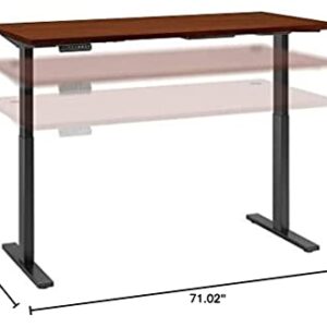 Bush Business Furniture Move 60 Series Height Adjustable Standing Desk, 72W x 30D, Hansen Cherry with Black Base