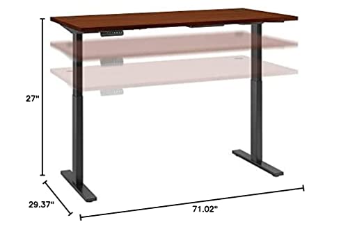 Bush Business Furniture Move 60 Series Height Adjustable Standing Desk, 72W x 30D, Hansen Cherry with Black Base