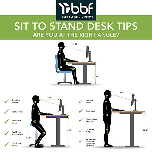 Bush Business Furniture Move 60 Series Height Adjustable Standing Desk, 72W x 30D, Hansen Cherry with Black Base