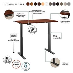 Bush Business Furniture Move 60 Series Height Adjustable Standing Desk, 72W x 30D, Hansen Cherry with Black Base