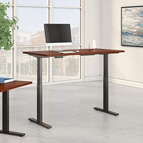 Bush Business Furniture Move 60 Series Height Adjustable Standing Desk, 72W x 30D, Hansen Cherry with Black Base