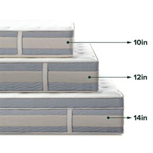 ZINUS 14 Inch Green Tea Cooling Gel Memory Foam Hybrid Mattress / Pocket Innersprings for Motion Isolation / Edge Support, King, White