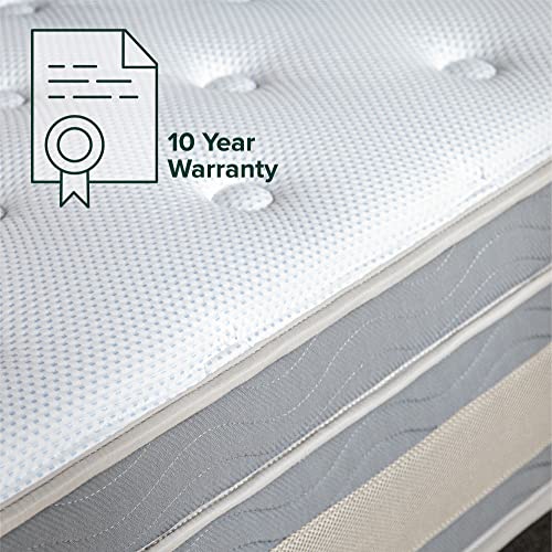 ZINUS 14 Inch Green Tea Cooling Gel Memory Foam Hybrid Mattress / Pocket Innersprings for Motion Isolation / Edge Support, King, White