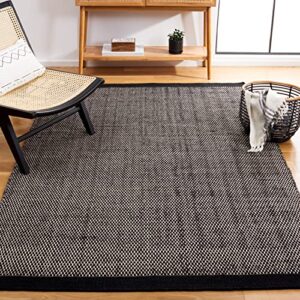 safavieh vermont collection 4′ x 6′ black vrm807z handmade wool entryway living room foyer bedroom accent rug