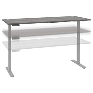 bush business furniture move 60 series height adjustable standing desk, 72w x 30d, platinum gray with cool gray metallic base