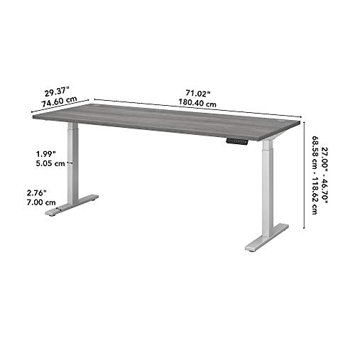 Bush Business Furniture Move 60 Series Height Adjustable Standing Desk, 72W x 30D, Platinum Gray with Cool Gray Metallic Base