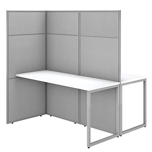 Bush Business Furniture Easy Office 2 Person Cubicle Desk Workstation, 60W x 66H, Pure White