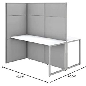 Bush Business Furniture Easy Office 2 Person Cubicle Desk Workstation, 60W x 66H, Pure White