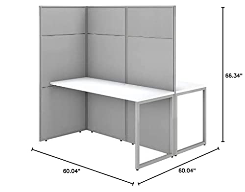 Bush Business Furniture Easy Office 2 Person Cubicle Desk Workstation, 60W x 66H, Pure White