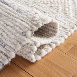 Safavieh Natura Collection 5' x 8' Ivory/Grey NAT296F Handmade Moroccan Boho Farmhouse Rustic Tassel Wool Area Rug