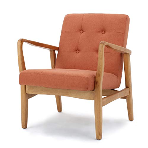 Christopher Knight Home Brayden Fabric Club Chair, Orange 28.25D x 25.25W x 31.25H in