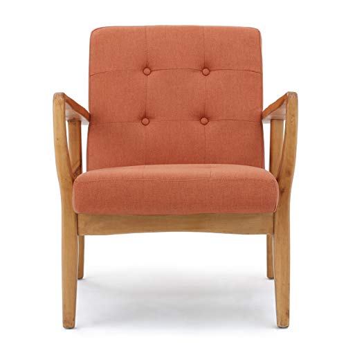 Christopher Knight Home Brayden Fabric Club Chair, Orange 28.25D x 25.25W x 31.25H in