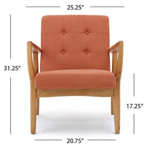 Christopher Knight Home Brayden Fabric Club Chair, Orange 28.25D x 25.25W x 31.25H in