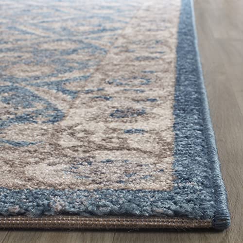 SAFAVIEH Sofia Collection 2' x 3' Blue / Beige SOF378C Vintage Oriental Distressed Non-Shedding Living Room Bedroom Accent Rug