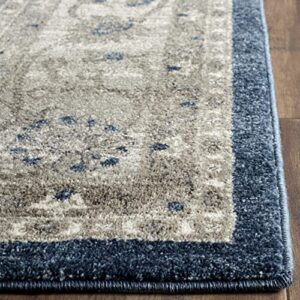 SAFAVIEH Sofia Collection 2' x 3' Blue / Beige SOF378C Vintage Oriental Distressed Non-Shedding Living Room Bedroom Accent Rug