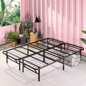 zinus smartbase tool-free assembly mattress foundation / 14 inch metal platform bed frame / no box spring needed / sturdy steel frame / underbed storage, full,black