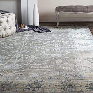 Safavieh Oushak Collection 9' x 12' Charcoal/Sandstone OSH235A Hand-Knotted Traditional Oriental Wool Living Room Dining Bedroom Area Rug