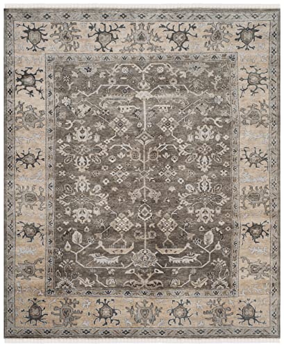 Safavieh Oushak Collection 9' x 12' Charcoal/Sandstone OSH235A Hand-Knotted Traditional Oriental Wool Living Room Dining Bedroom Area Rug