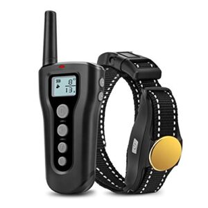 dog training collar upgraded 1000ft remote rechargeable waterproof electric shock collar with beep vibration shock for small medium large dogs (15-120 lbs)