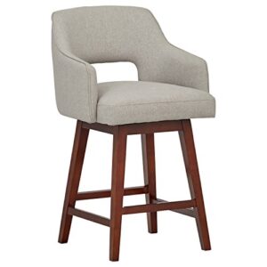 Amazon Brand – Rivet Malida Mid-Century Modern Open Back Swivel Kitchen Counter Height Stool, 37"H, Felt Grey