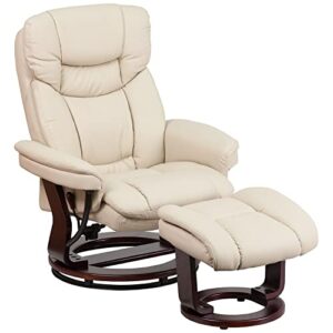 flash furniture recliner chair with ottoman | beige leathersoft swivel recliner chair with ottoman footrest