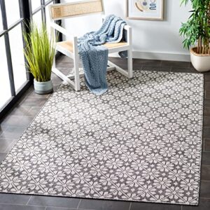 martha stewart collection by safavieh 6’5″ x 6’5″ square black msr4491z indoor/outdoor waterproof washable mudroom backyard patio area rug