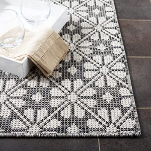 MARTHA STEWART Collection by SAFAVIEH 6'5" x 6'5" Square Black MSR4491Z Indoor/Outdoor Waterproof Washable Mudroom Backyard Patio Area Rug