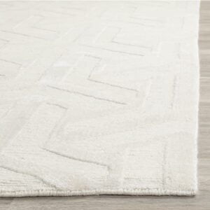 Safavieh Tibetan Collection 8' x 10' Ivory/Ivory TB829A Hand-Knotted Viscose Living Room Dining Bedroom Area Rug