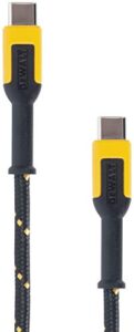 dewalt usb c charging cable — reinforced braided cable for usb-c to usb-c — type c fast charging — type c to type c cable — fast charging cord — 6 ft