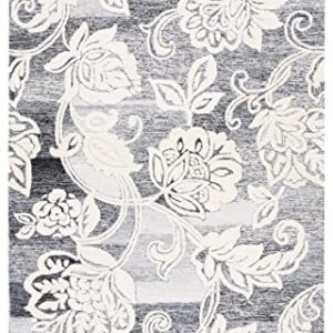 Safavieh Jardin Collection 6' x 9' Black/Ivory JAR731Z Handmade Floral Wool Blend Area Rug